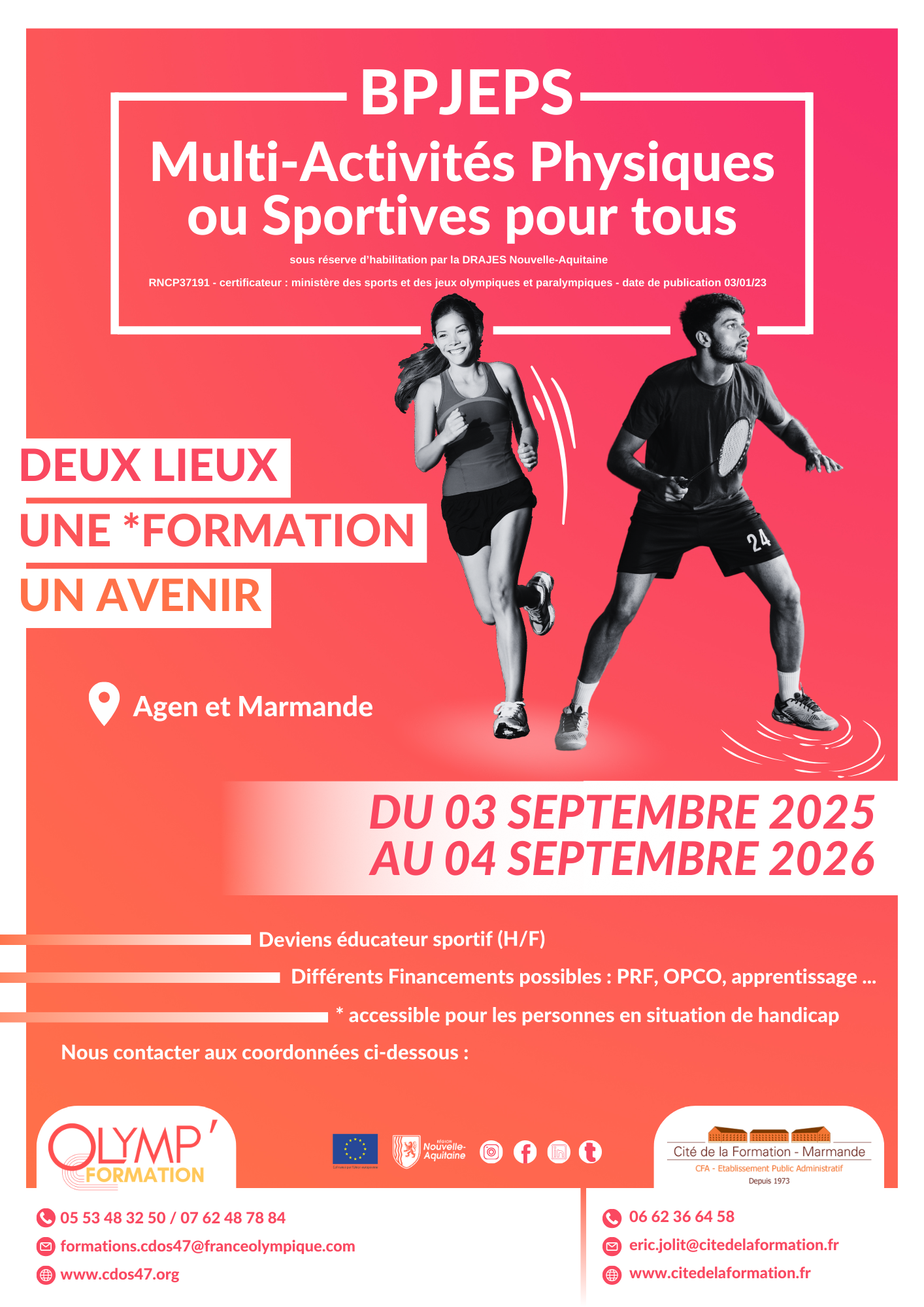 BPJEPS Multi-Activités Physiques ou Sportives pour tous - Formations du CDOS 47